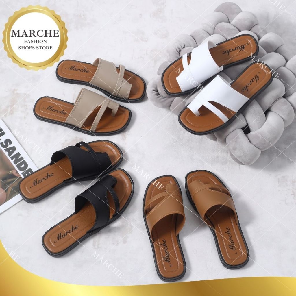 Marche Slippers Women's Flat Roman Sandals For Summer Outwear ...