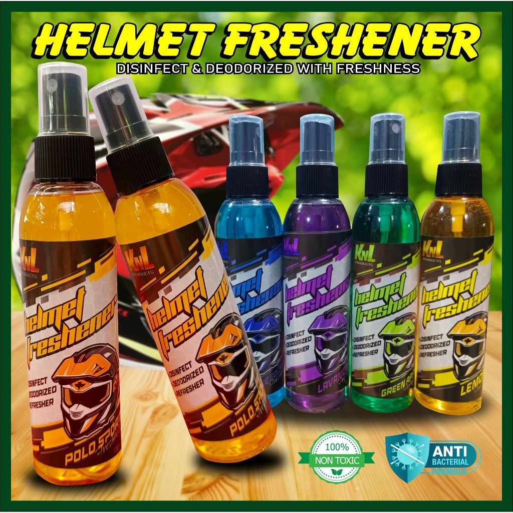 Helmet Spray Freshener Deodorizer & Antibacterial with Scents ...