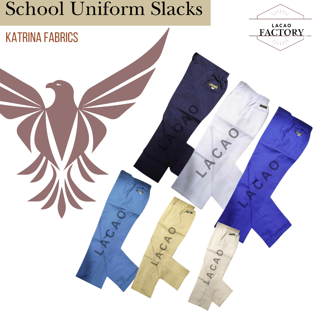 Lacaofactory School Uniform Slacks for Kids Garterized Students Slacks ...