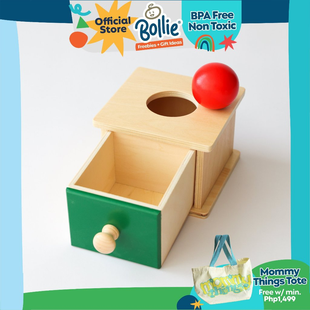 Bollie Baby Object Permanence Box with Ball and Drawer (Montessori ...