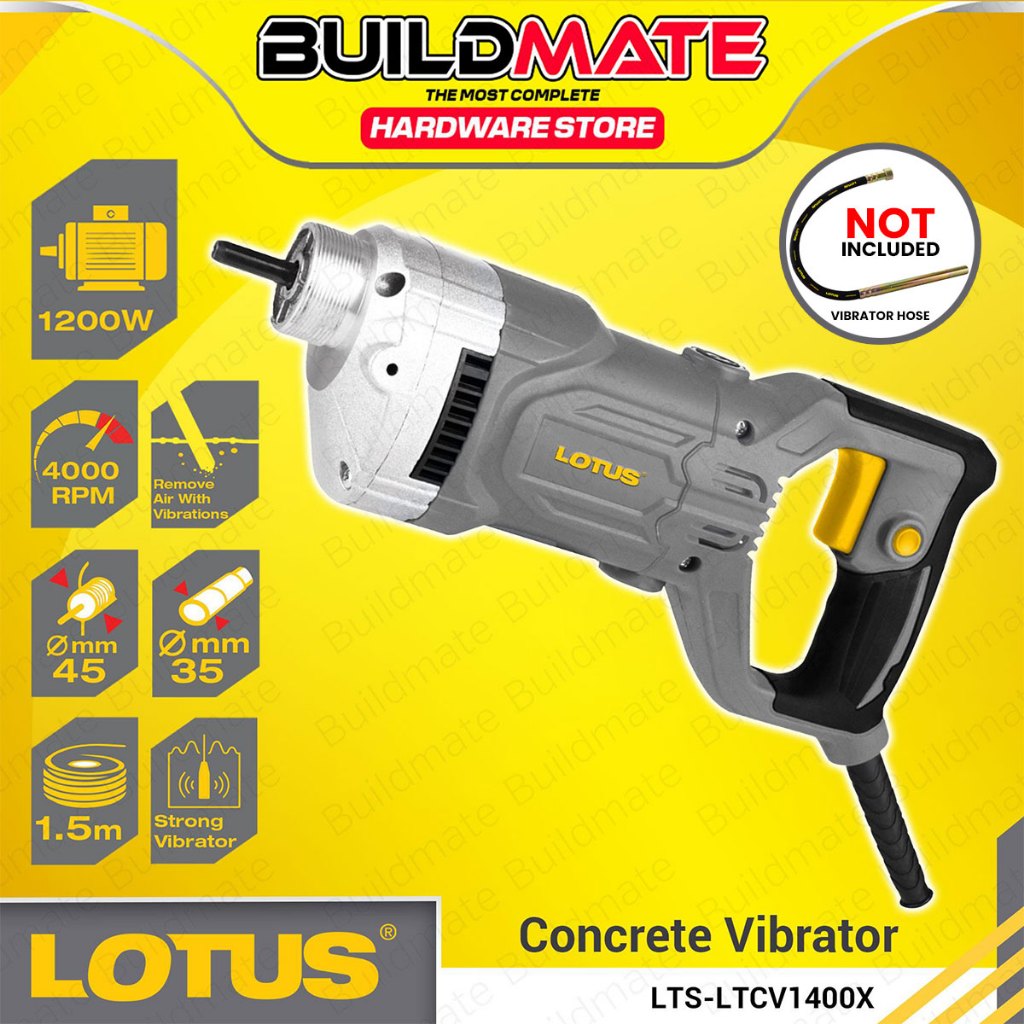 Buildmate x LOTUS 1200W Concrete Vibrator Electric Cement Soil Mixer ...