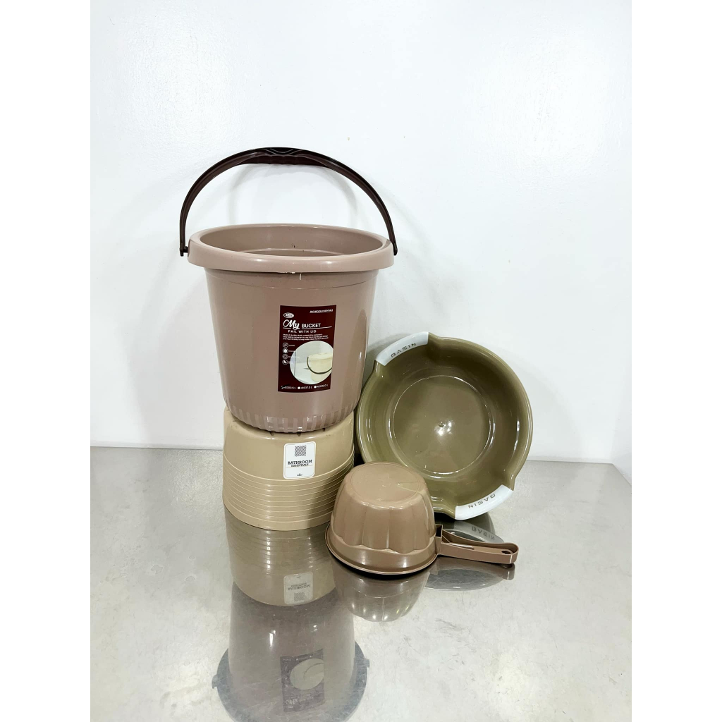 4in1 Bathroom Essential Set/ Set of Pail, Basin, Stool and Dipper ...
