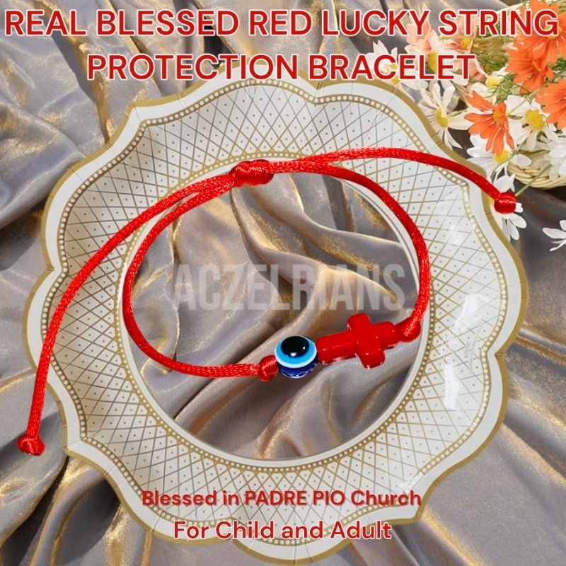 Aczelrians/1pc/Cross and Evil Eye Red lucky Protection Bracelet/for ...