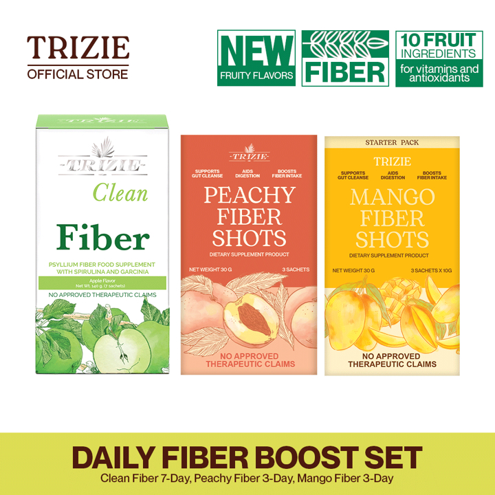 TRIZIE Daily Fiber Boost Set (Clean 7-day, Mango 3-day, Peachy 3-day ...