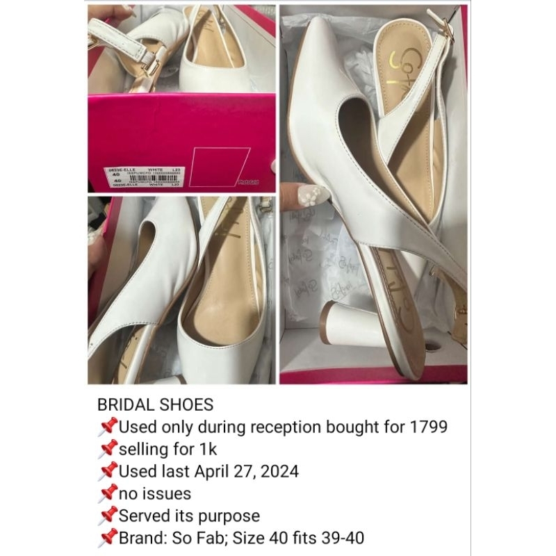 SO FAB and FIGLIA BRIDAL SHOES use only once | Shopee Philippines