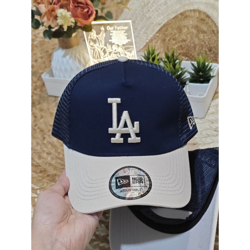 LA A FRAME NAVY BLUE AND CREAM NET CAP | Shopee Philippines