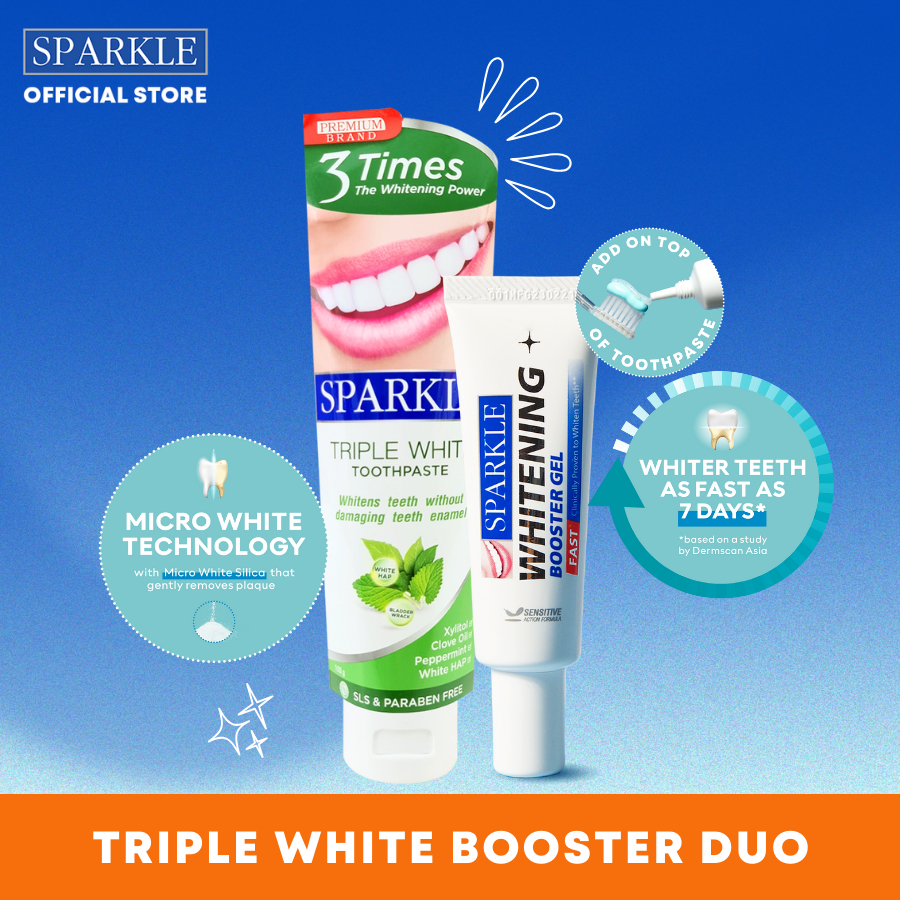 SPARKLE Triple White Booster Duo (Booster Gel and Toothpaste) | Shopee ...