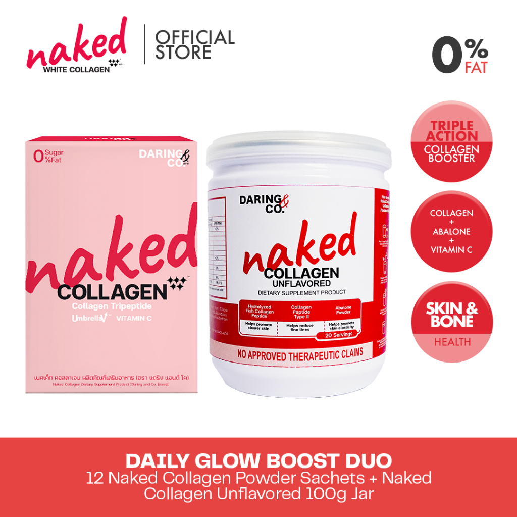 Naked Collagen Daily Glow Boost Duo (Collagen Powder 12 sachets ...