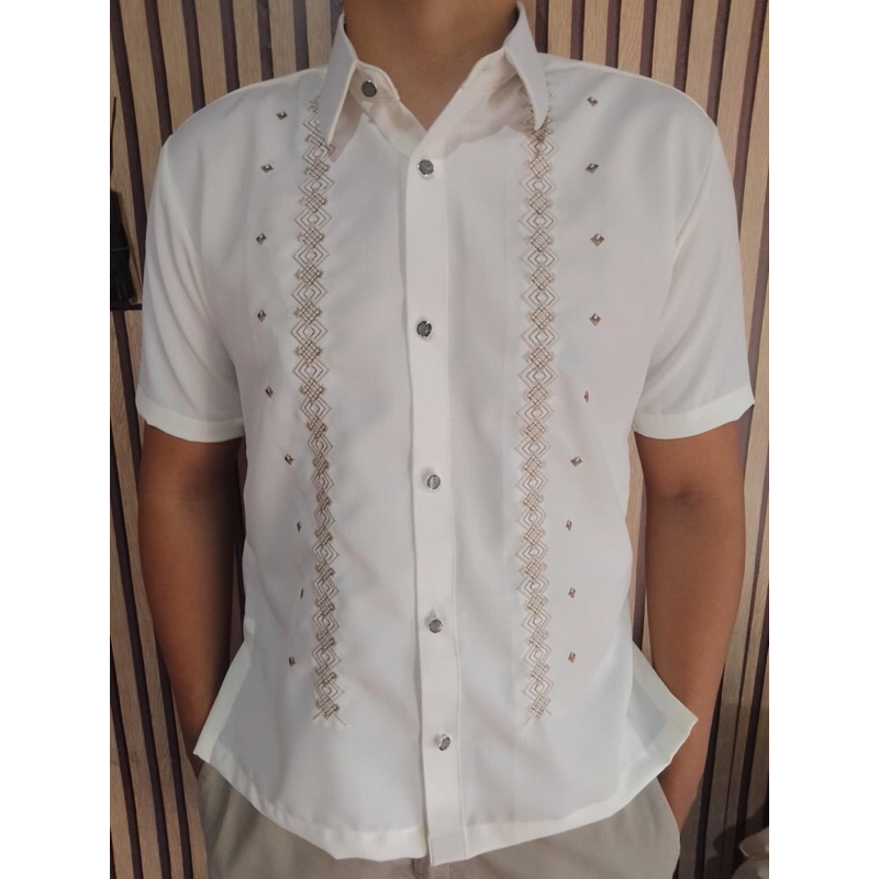 🇮🇹Polo barong/ Short Sleeve 🇮🇹 Miyaki Fabric🇮🇹 | Shopee Philippines