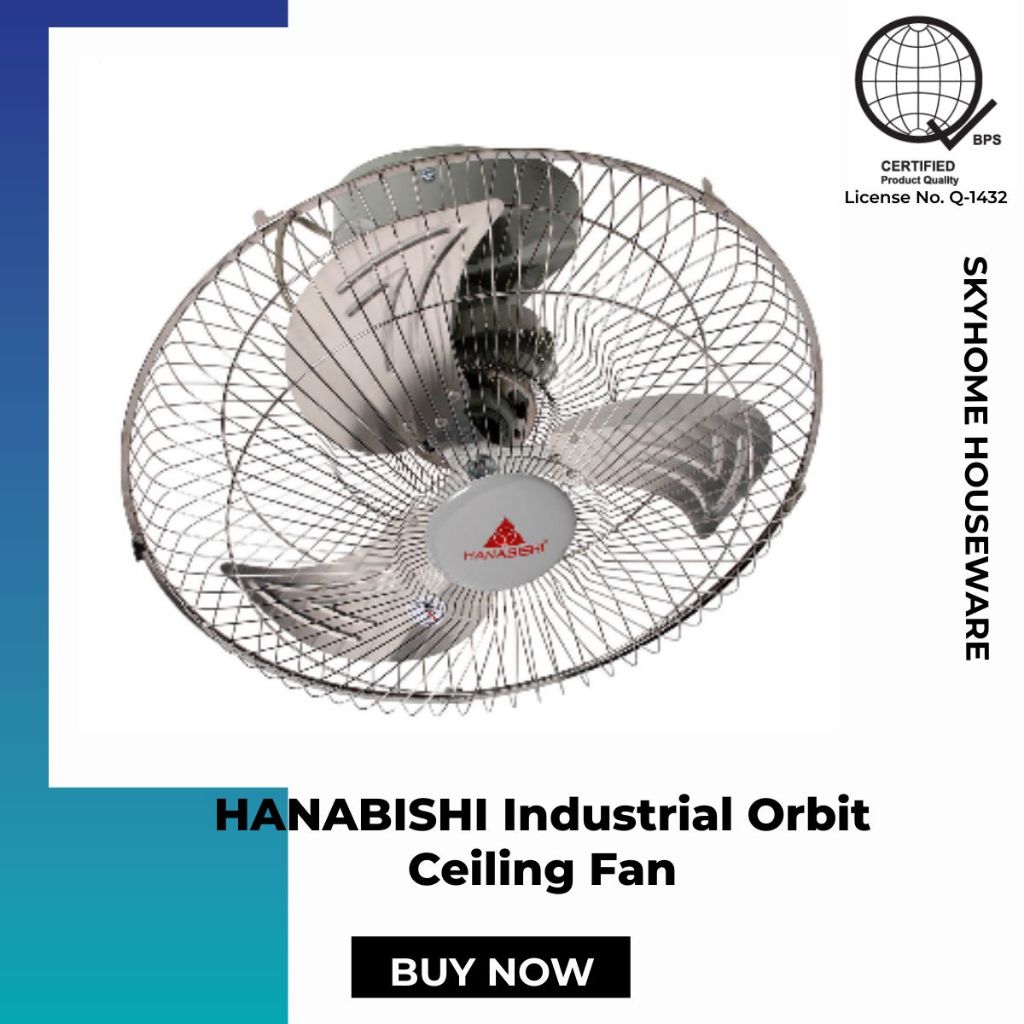 HANABISHI Industrial Orbit Ceiling Fan | Electric Fan HIOF-380R ...