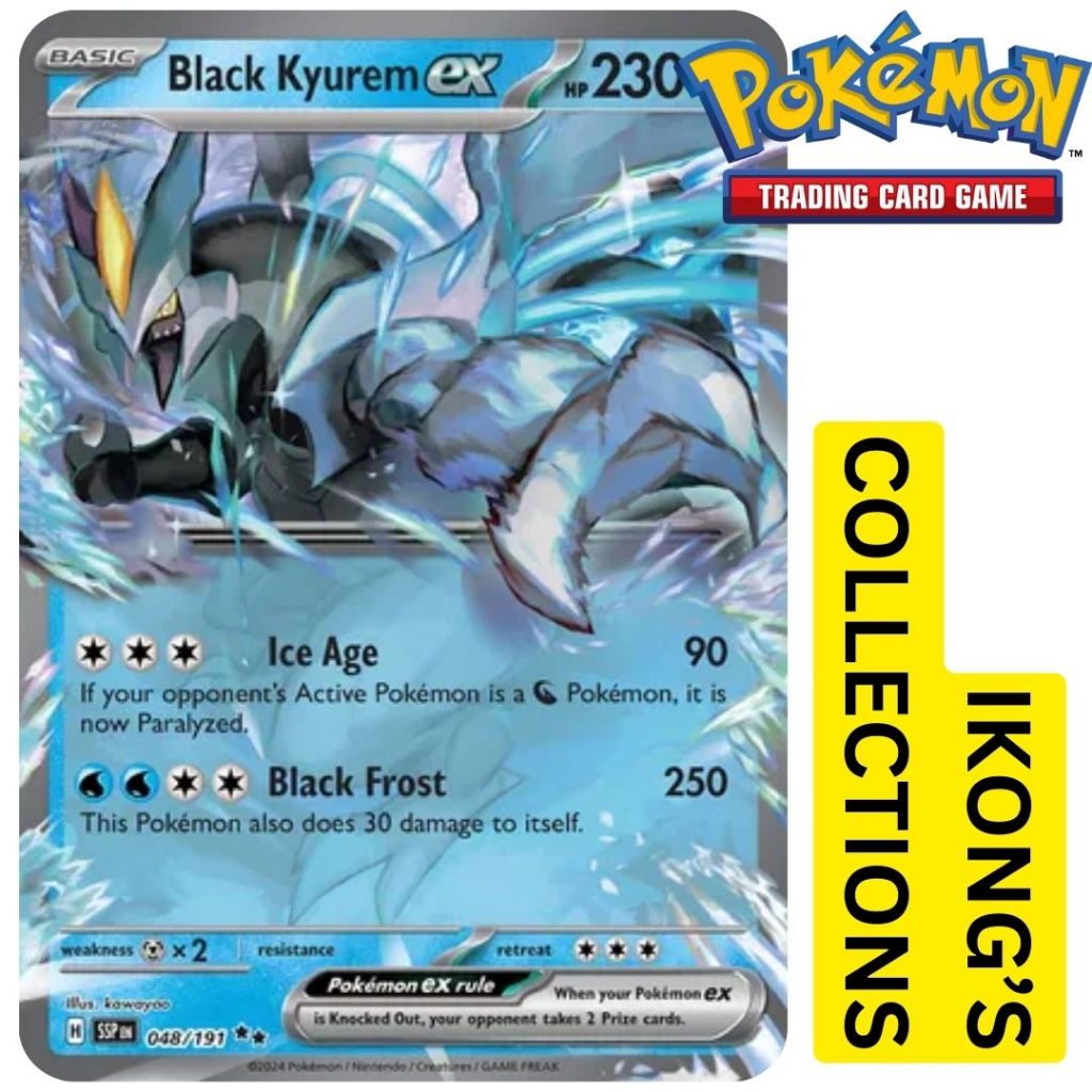 Black Kyurem ex - 048/191 - Ultra Rare Scarlet & Violet Pokemon TCG Surging Sparks Singles ...