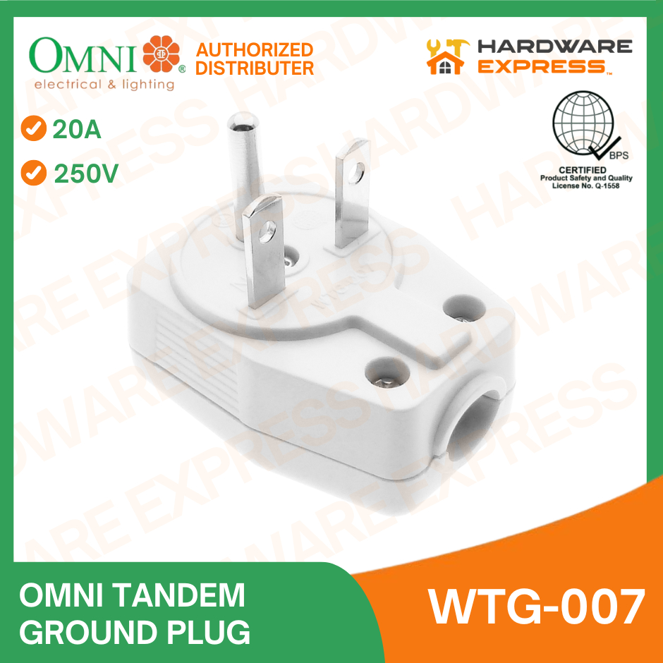 Omni WTG-007 Tandem Ground Plug 20A 250V | Shopee Philippines