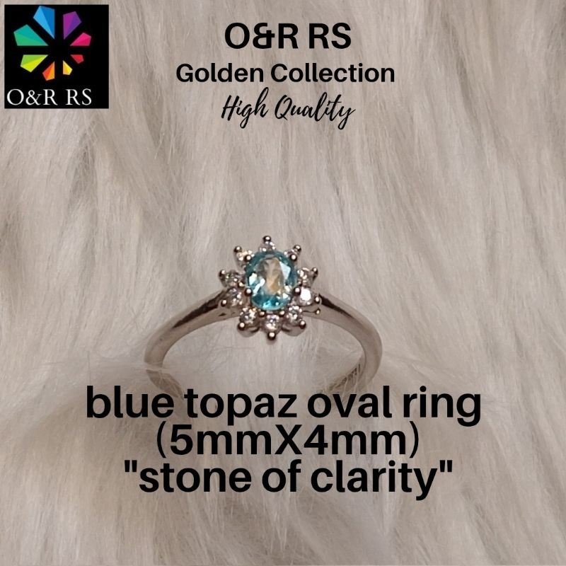 O&R RS blue topaz oval ring(5mmX4mm) | Shopee Philippines
