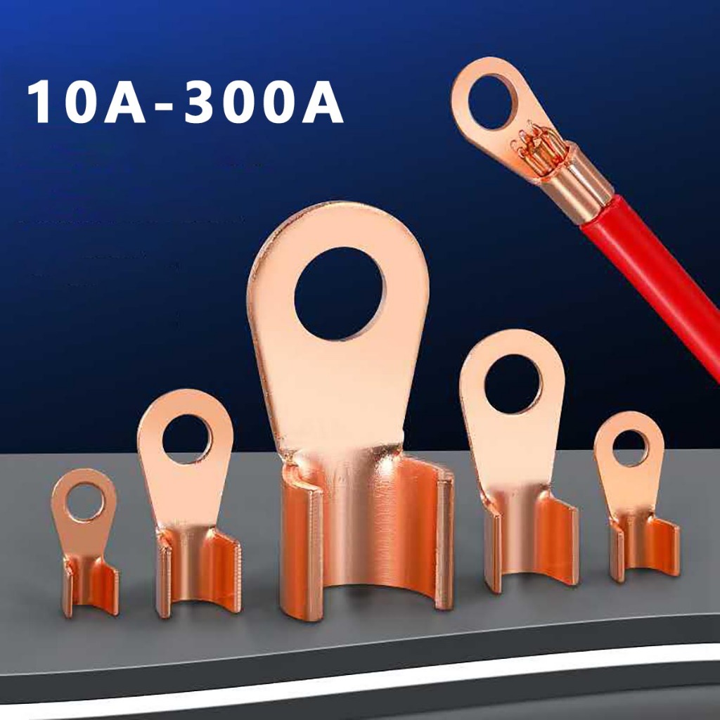 Lucky 100A to 300A Battery Lugs Connector Knight Copper Terminal OT ...