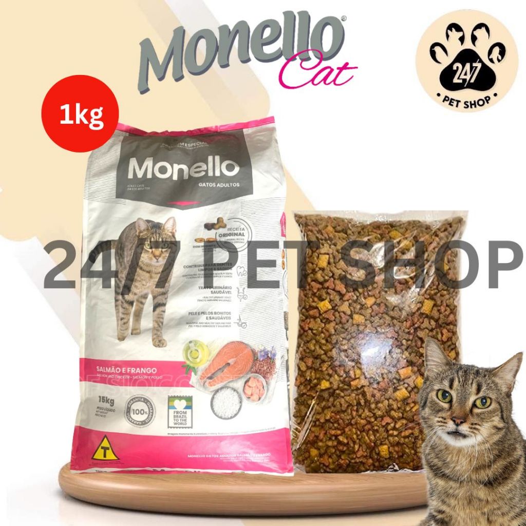 1kg Monello Cat Salmon Adult Cat Cats Urinary Tract Health Dry Food Pet ...