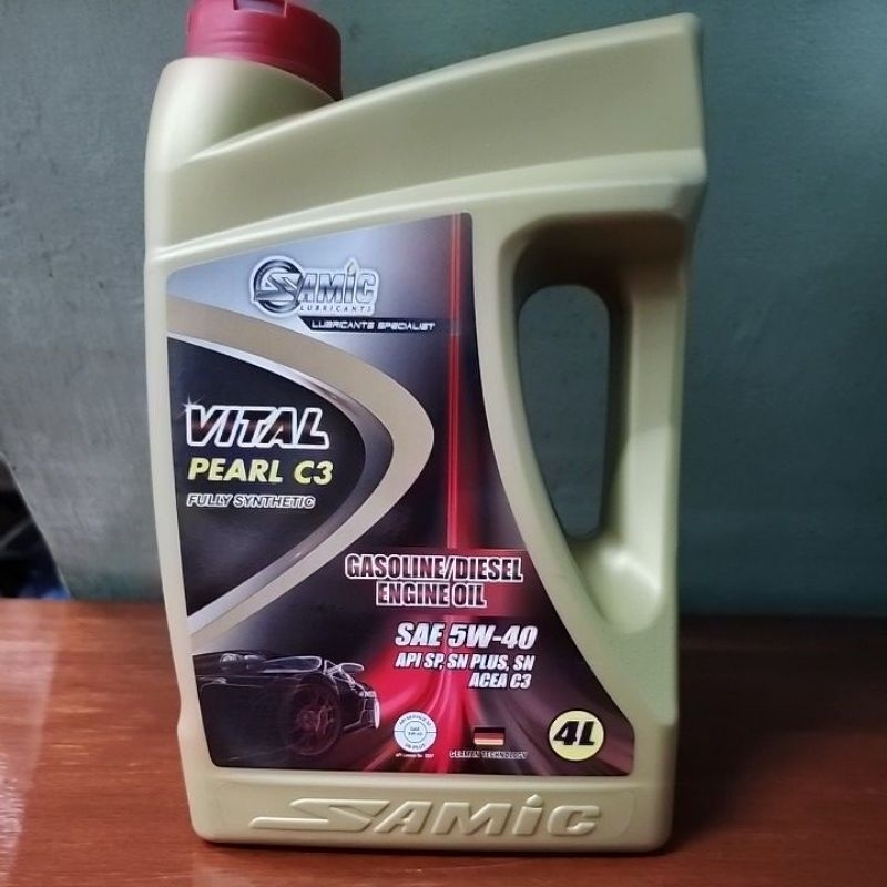 Samic Vital Pearl C3 Gas/Diesel Engine oil SAE 5W-40 4 liter | Shopee ...