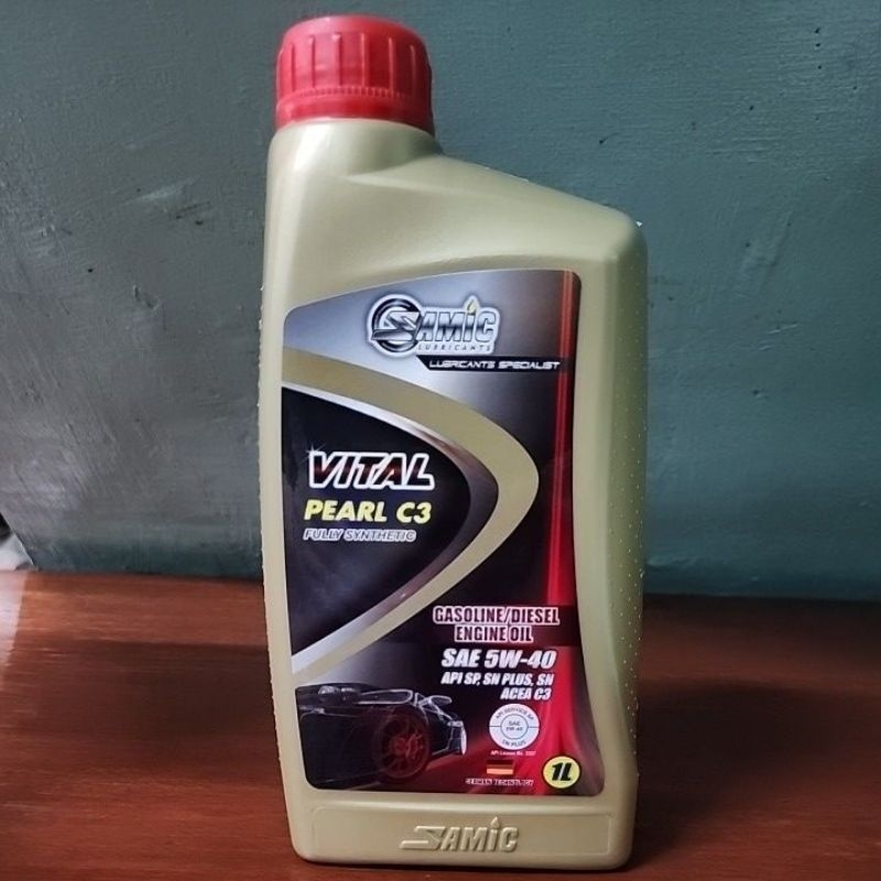 Samic Vital Pearl C3 Gasoline/Diesel Engine SAE 5W-40 1 liter | Shopee ...