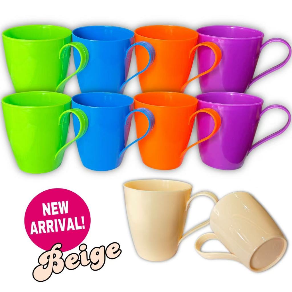 MC Mart】9Pcs/Set Unbreakable Plastic Cup,Drinking Cup Mug 9oz | Shopee ...