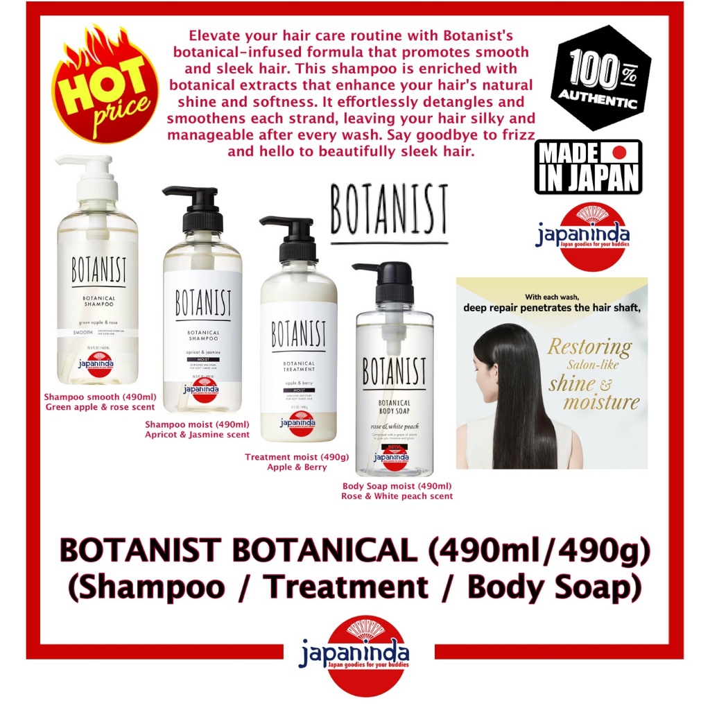 BOTANIST BOTANICAL SHAMPOO/TREATMENT/BODY SOAP (490ml) 100% Authentic/Made in Japan | Shopee ...