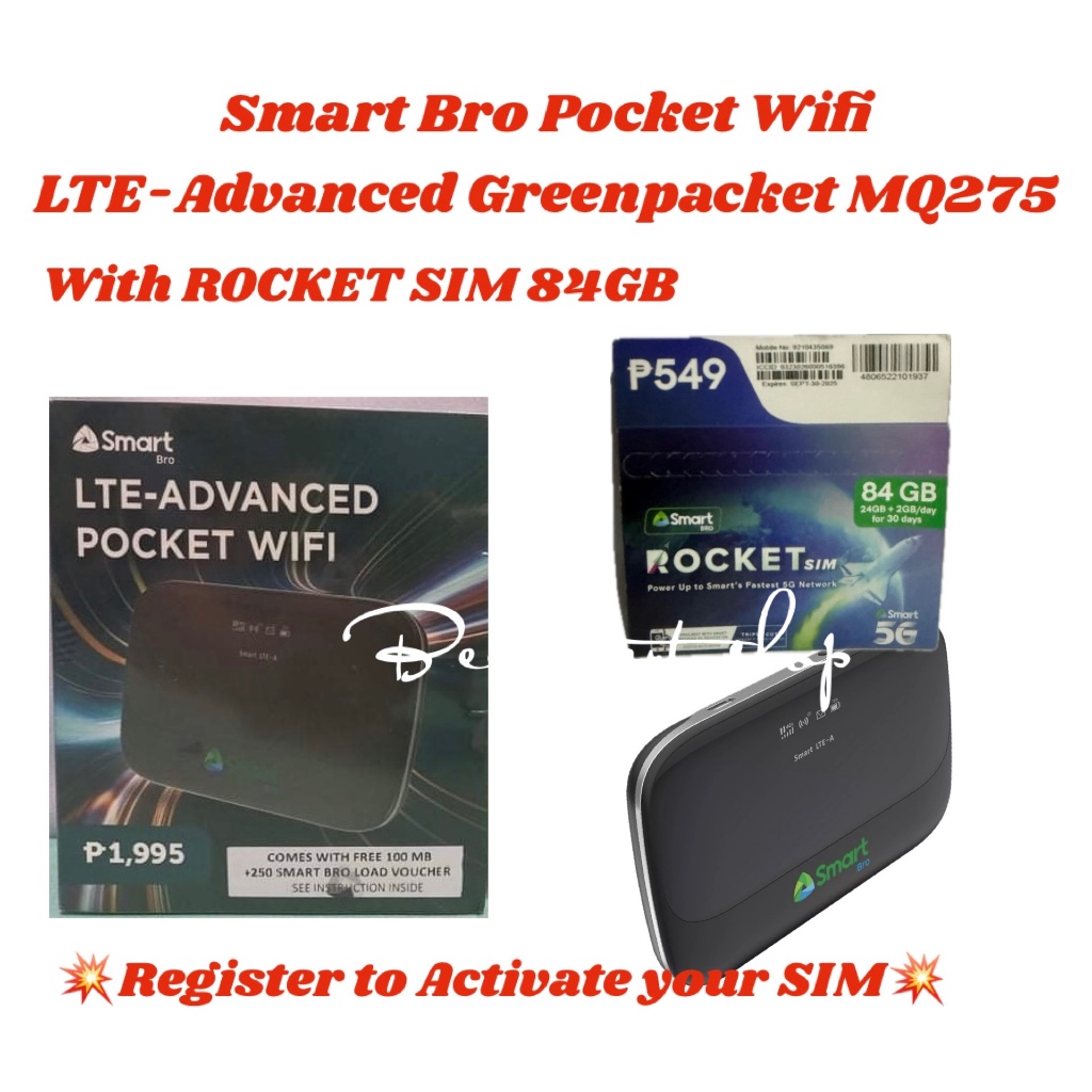 SMART BRO LTE Advanced Pocket Wifi MQ725 and M2A Greenpacket | Shopee Philippines
