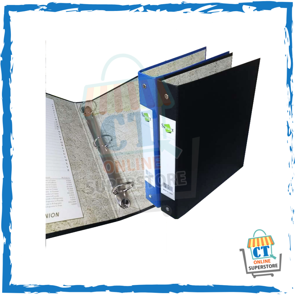 Smart 3-Ring Binder Hard Cover Folder 1inch and 2inch Long Size ...