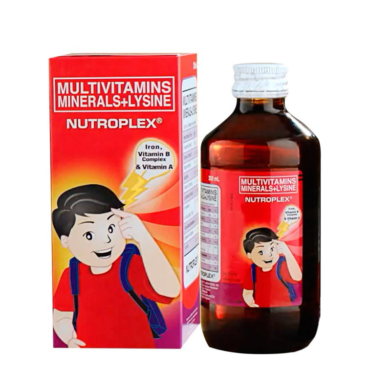 Nutroplex Multivitamins + Minerals + Lysine Syrup, 250ml | Shopee ...