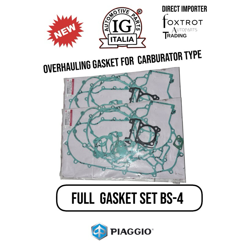 Piaggio OverHauling gasket Full gasket fit for Carburator type | Shopee ...