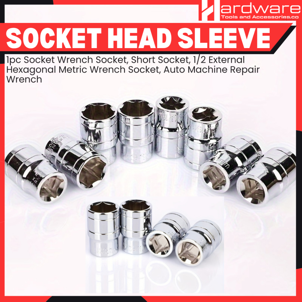 1pc Socket Wrench Socket, Short Socket 1/2 External Hexagonal Metric ...