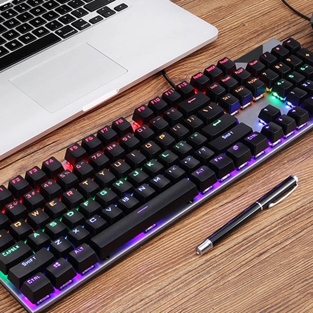 JK310 Mechanical Keyboard Red Switch 104 Keys LED RGB Colorful ...