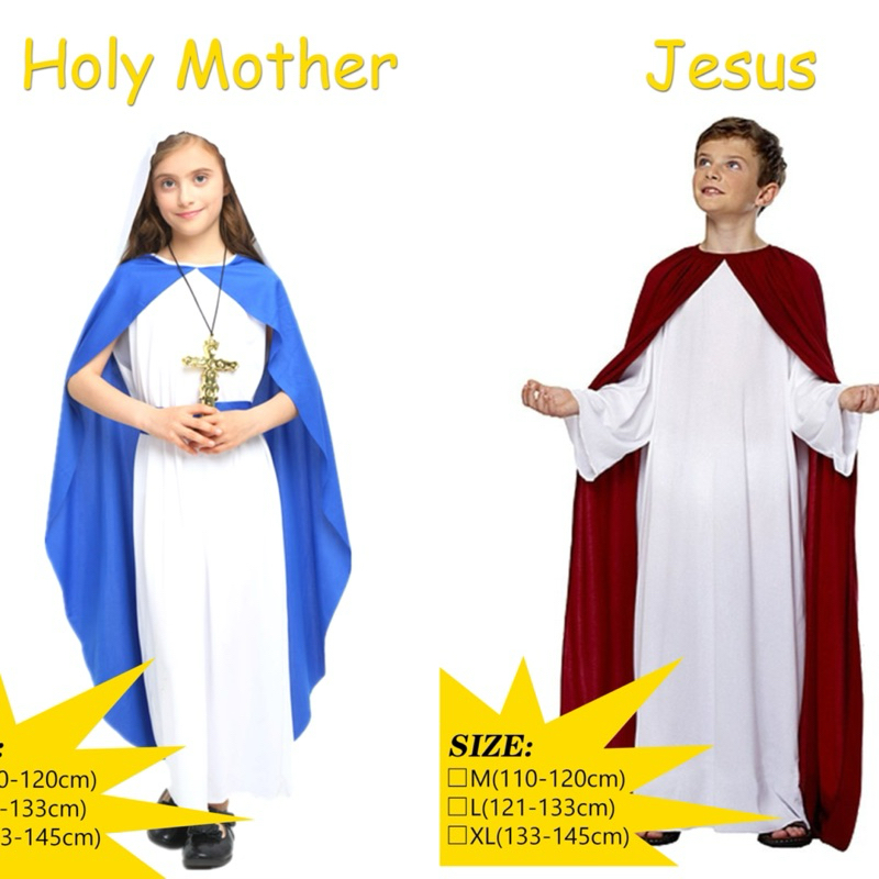 Halloween Christmas Costume kids Drama Virgin Mary Father Jesus ...