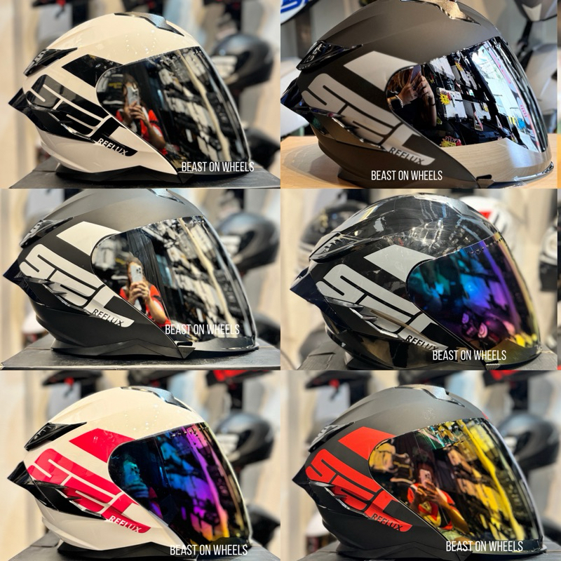ORIGINAL SEC Reflux Half Face Helmet Dual Visor | Shopee Philippines