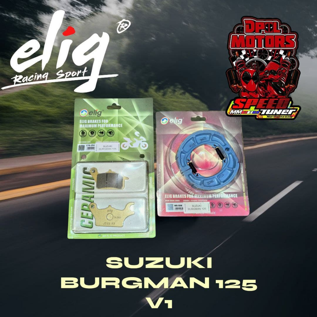 Elig Brake Pad SUZUKI BURGMAN 125 V1/V2 / SYDRIVE SPORTS 110 | Shopee ...