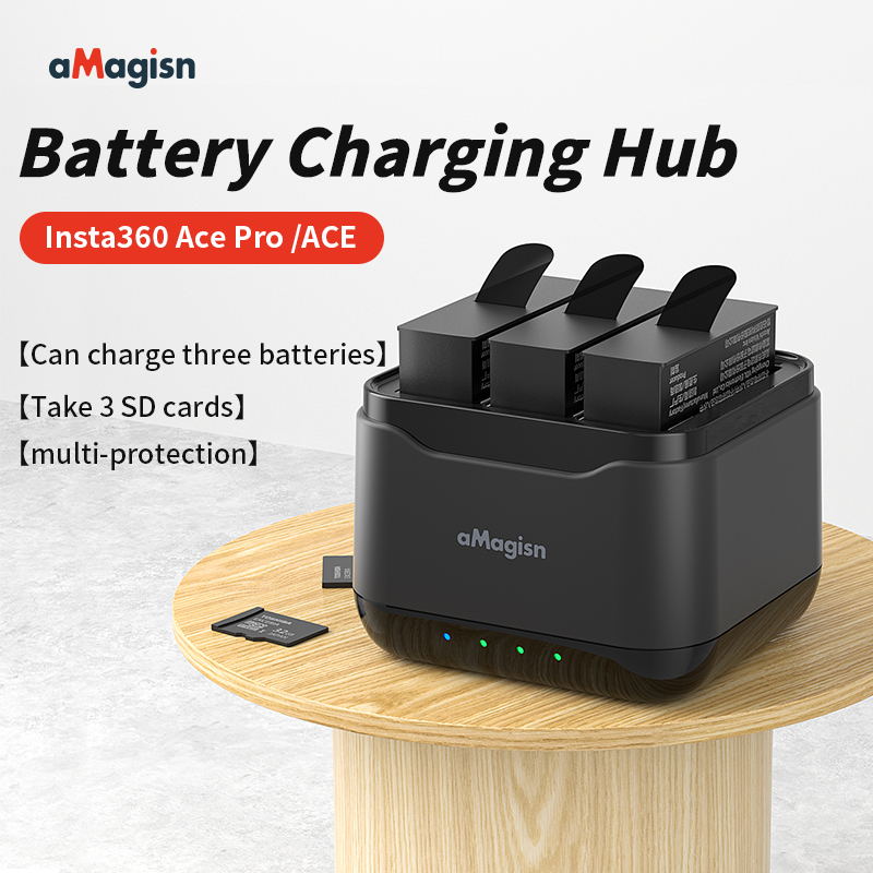 aMagisn Battery Dock Charging Kit for Insta360 Ace, Ace Pro - Safe ...