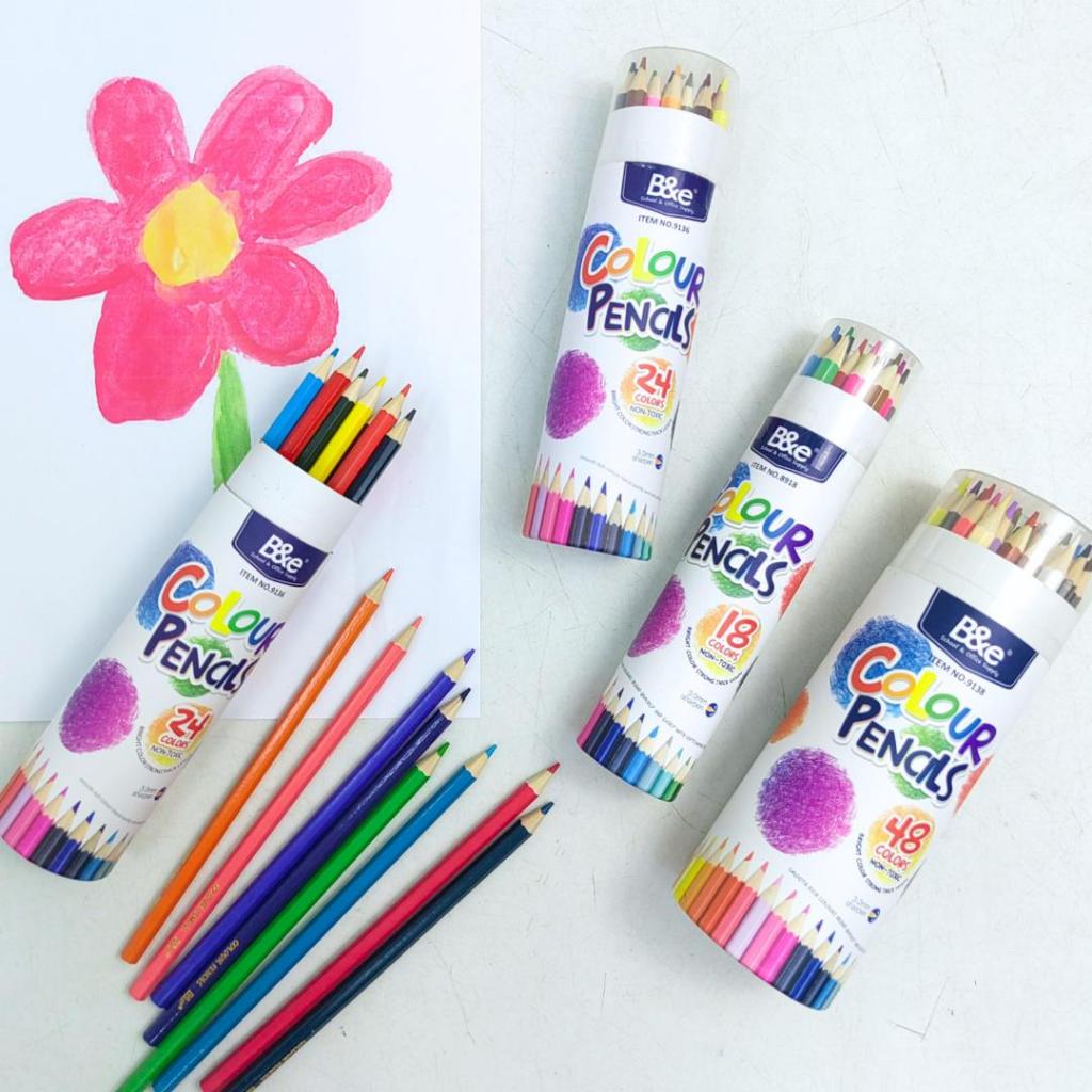 Color Pencils Lapis B&E Stationary Bright Colors Thick Non Toxic ...