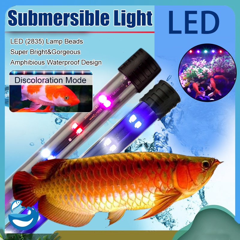 Aquarium Submersible Double Row LED Beads Light 17-97CM Fish Tank ...