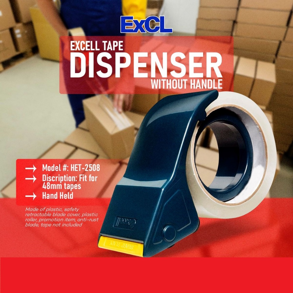Excell Tape Dispenser W/O handle- HAND HELD (HET-2508) | Shopee Philippines
