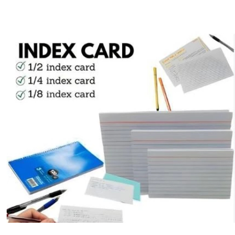 White Index Card / Ruled Card / Stock Card (100 Sheets/Pack) 3 x 5" / 4 ...