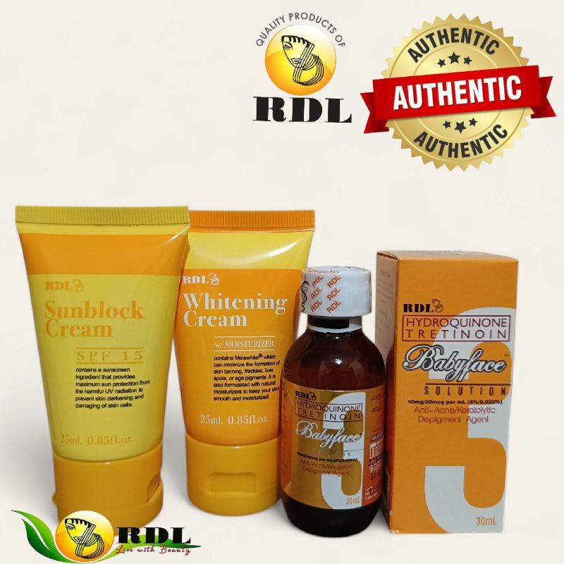 RDL BABYFACE ASTRINGENT (30mL/ 60mL) +SUNBLOCK AND WHITENING CREAM 25mL ...
