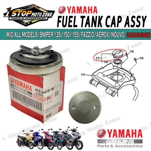 FUEL TANK CAP ASSY FOR MIO ALL MODELS/SNIPER 135/150/NOUVO/FAZZIO/AEROX ...