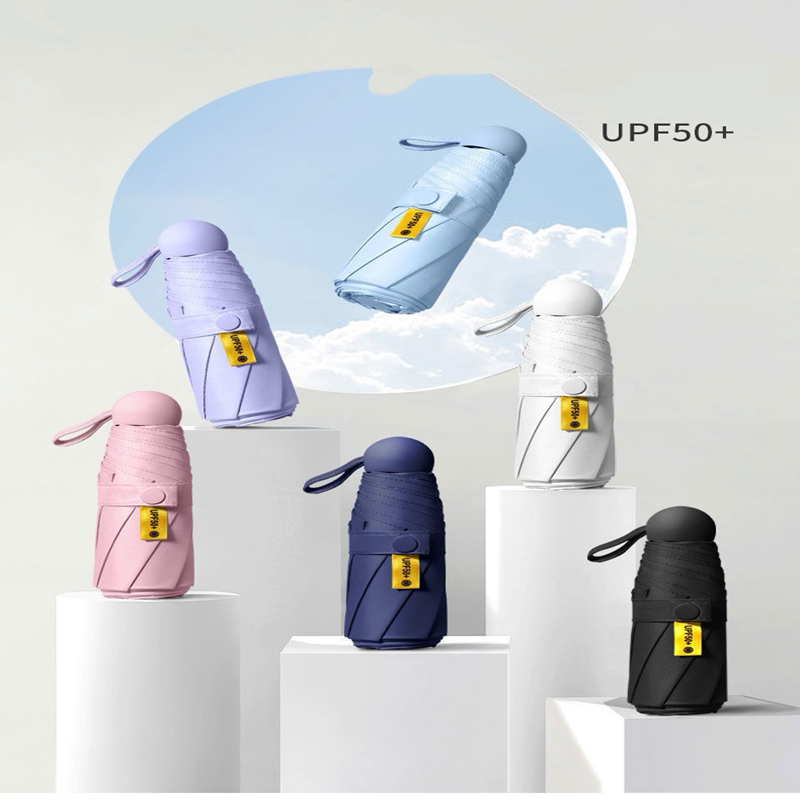 Capsule Mini Folding Umbrella with UPF50+ Superior UV Protection, 1Pc ...