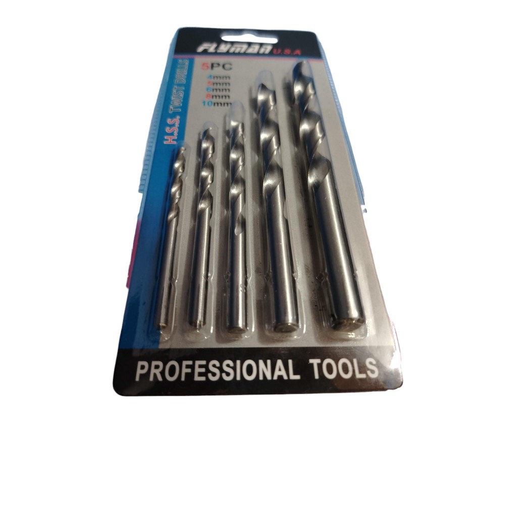FLYMAN U.S.A Drill Bits for Metal - Set of 5 Pieces (4mm/5mm/6mm/8mm ...
