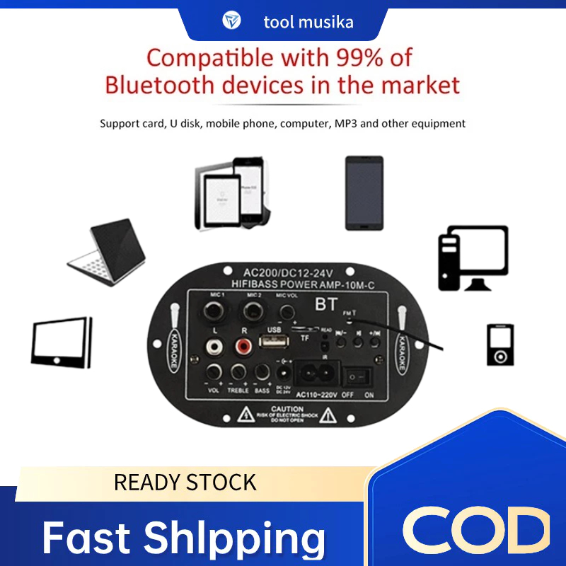 8/10 inch 12V/24V/220V Three-purpose SF-2MIC Car Digital Amplifier Bluetooth Microphone | Shopee ...