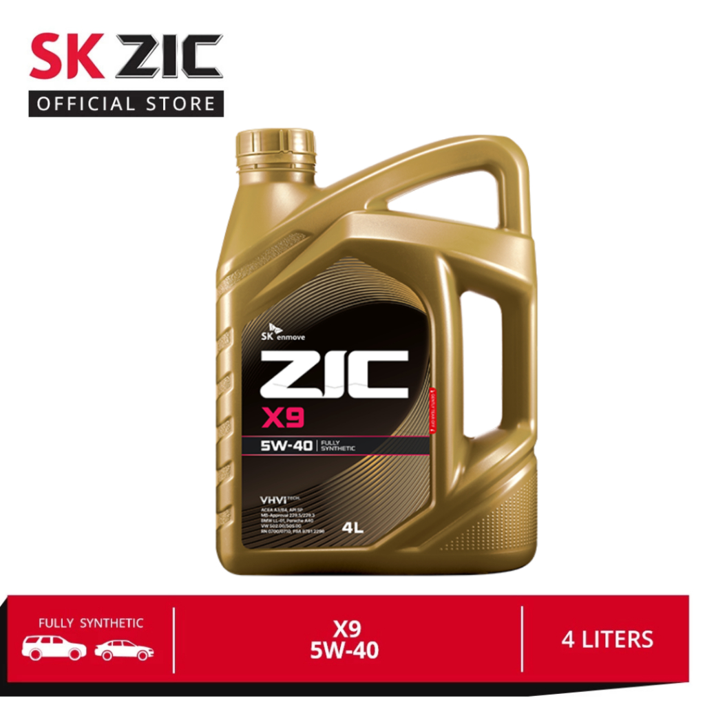 SK ZIC X9 5W-40 Fully Synthetic Car Engine Oil 4 Liters | Shopee Philippines