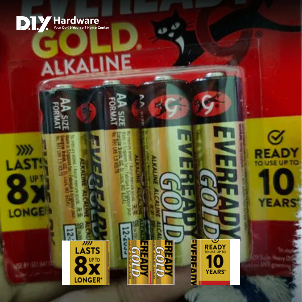 Eveready Gold Alkaline Batteries AA 4pcs per pack | Shopee Philippines