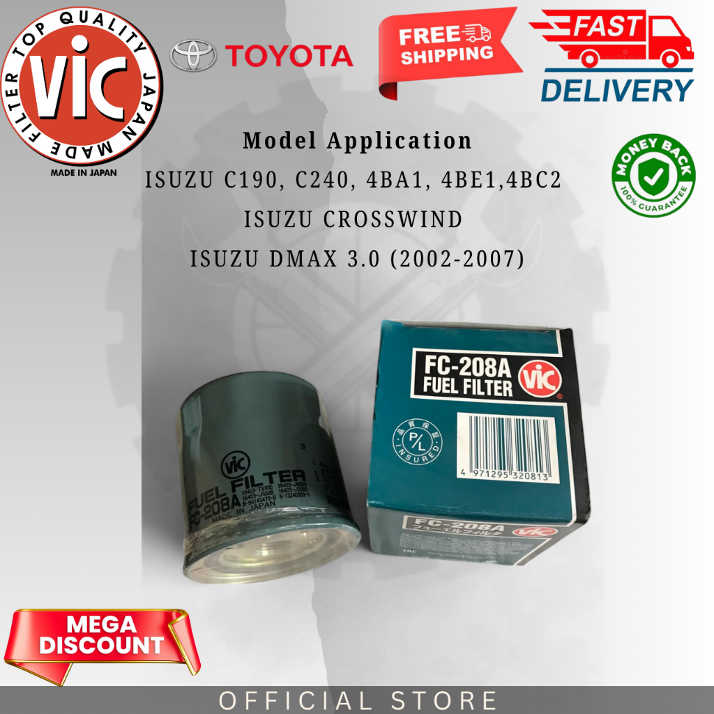 Fuel Filter FC-208A Isuzu Crosswind / Isuzu DMAX 3.0 2002-2007 | Shopee ...