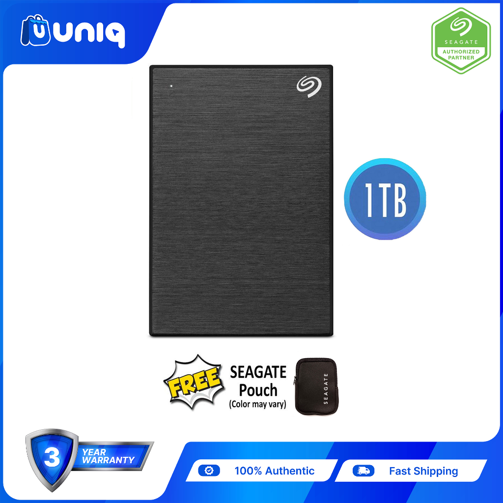Seagate One Touch 1TB (Black) Portable Hard Drive - STKY1000400 with ...