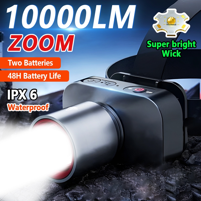 Zoomable Headlight Flashlight Led Usb Rechargeable Waterproof Super ...