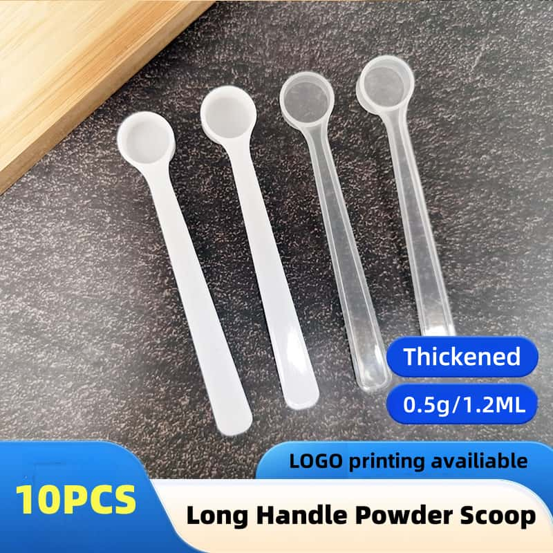 10pcs Plastic Long Handle Powder Scoops – Measuring Spoon for Baking ...