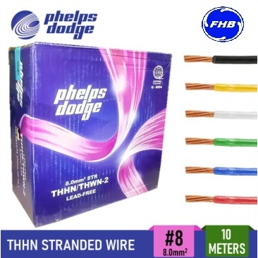 PHELPSDODGE - THHN WIRE 8.0mm² STRANDED. CUT SIZE 85PESOS PER METER ...
