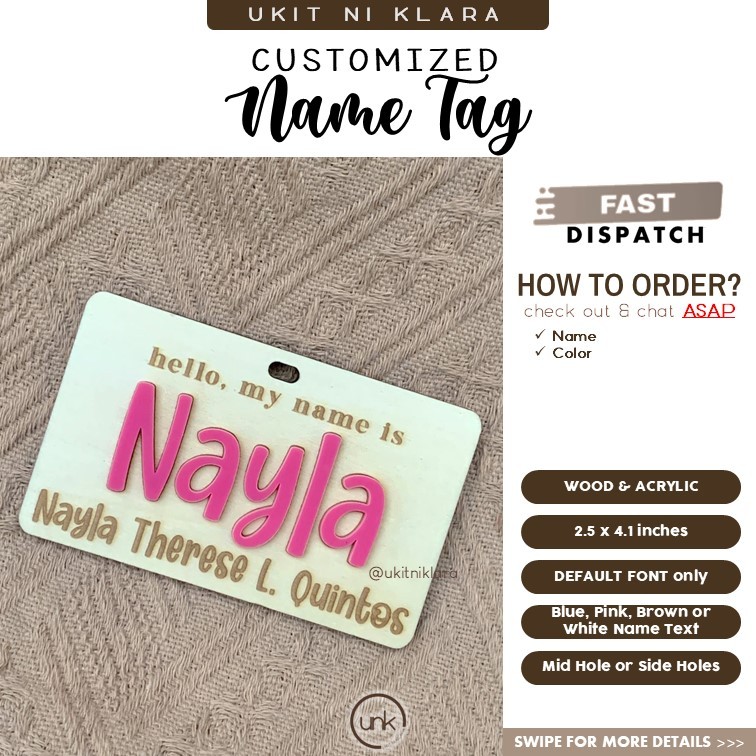 UNK - Name Tag - Customized | Ukit ni Klara Personalized name plate ...